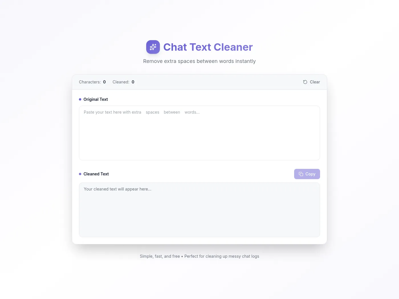 Chat Text Cleaner Tool