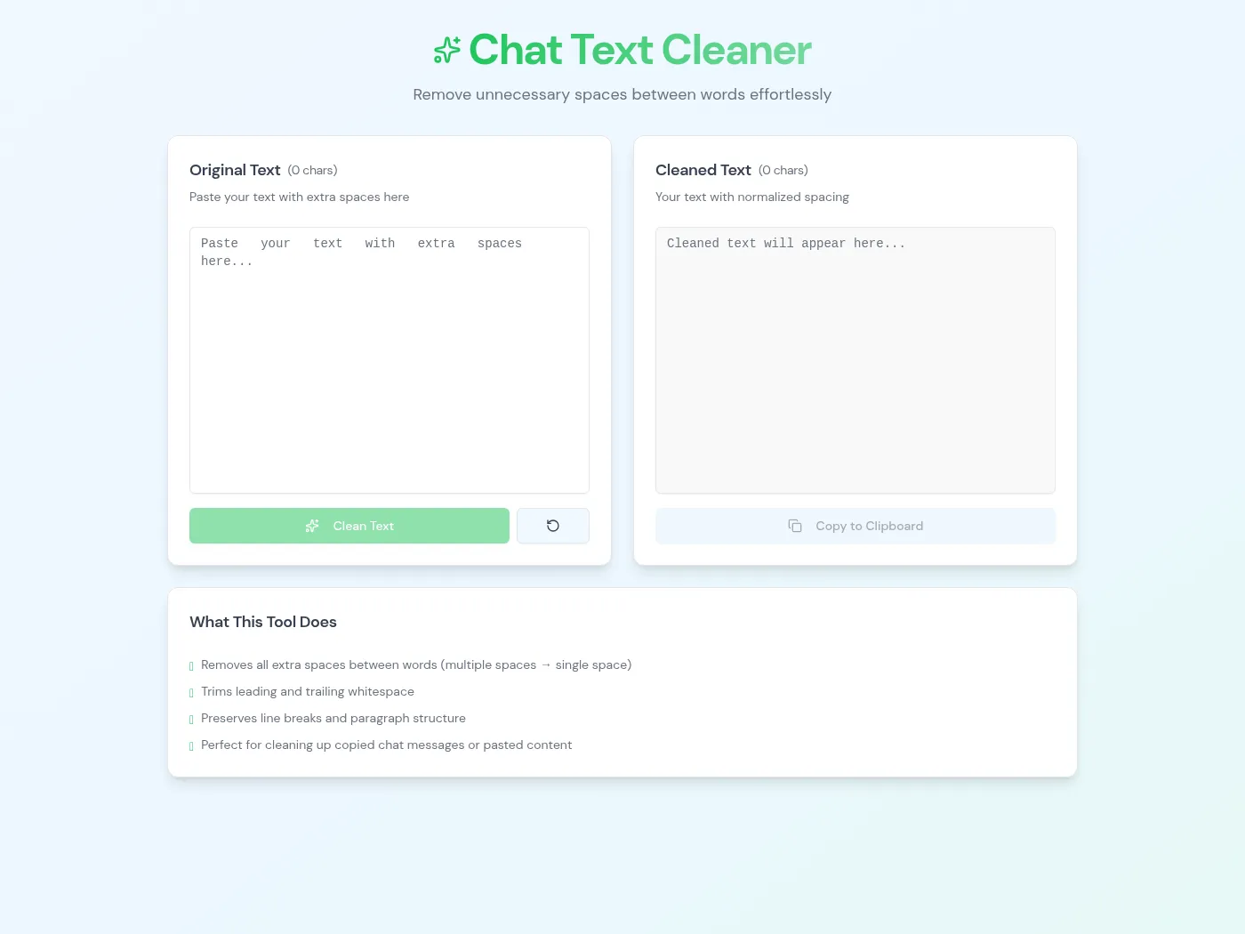 Chat Text Cleaner Tool
