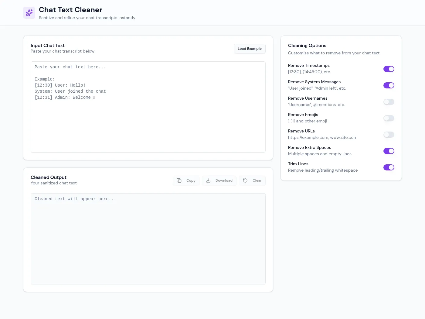 Chat Text Cleaner