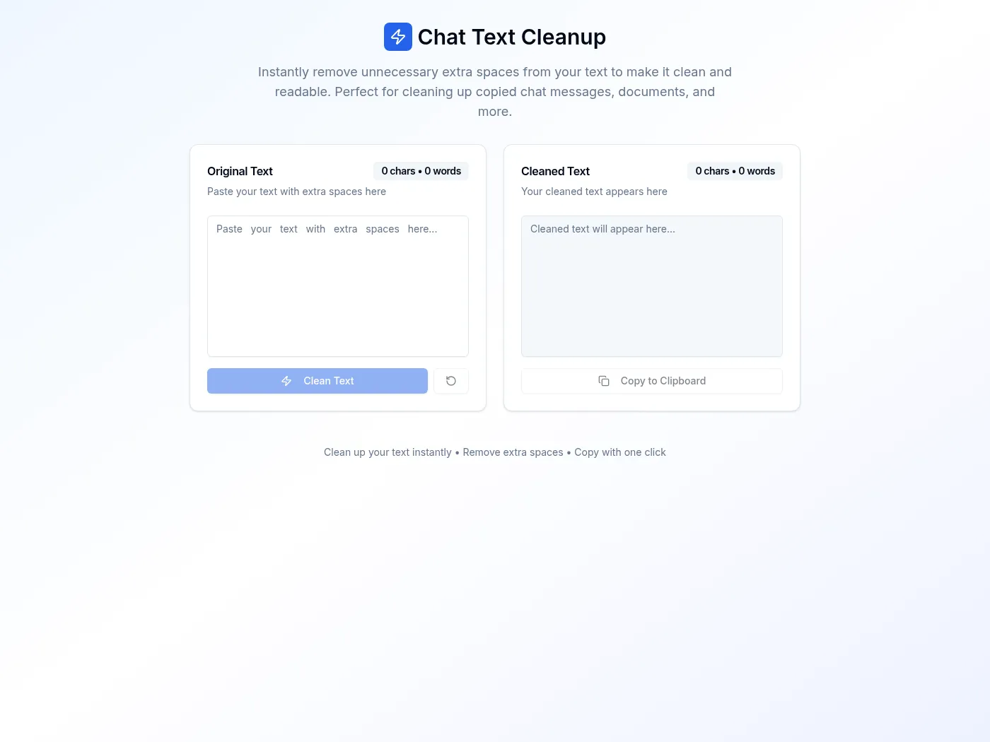 Chat Text Cleanup Tool