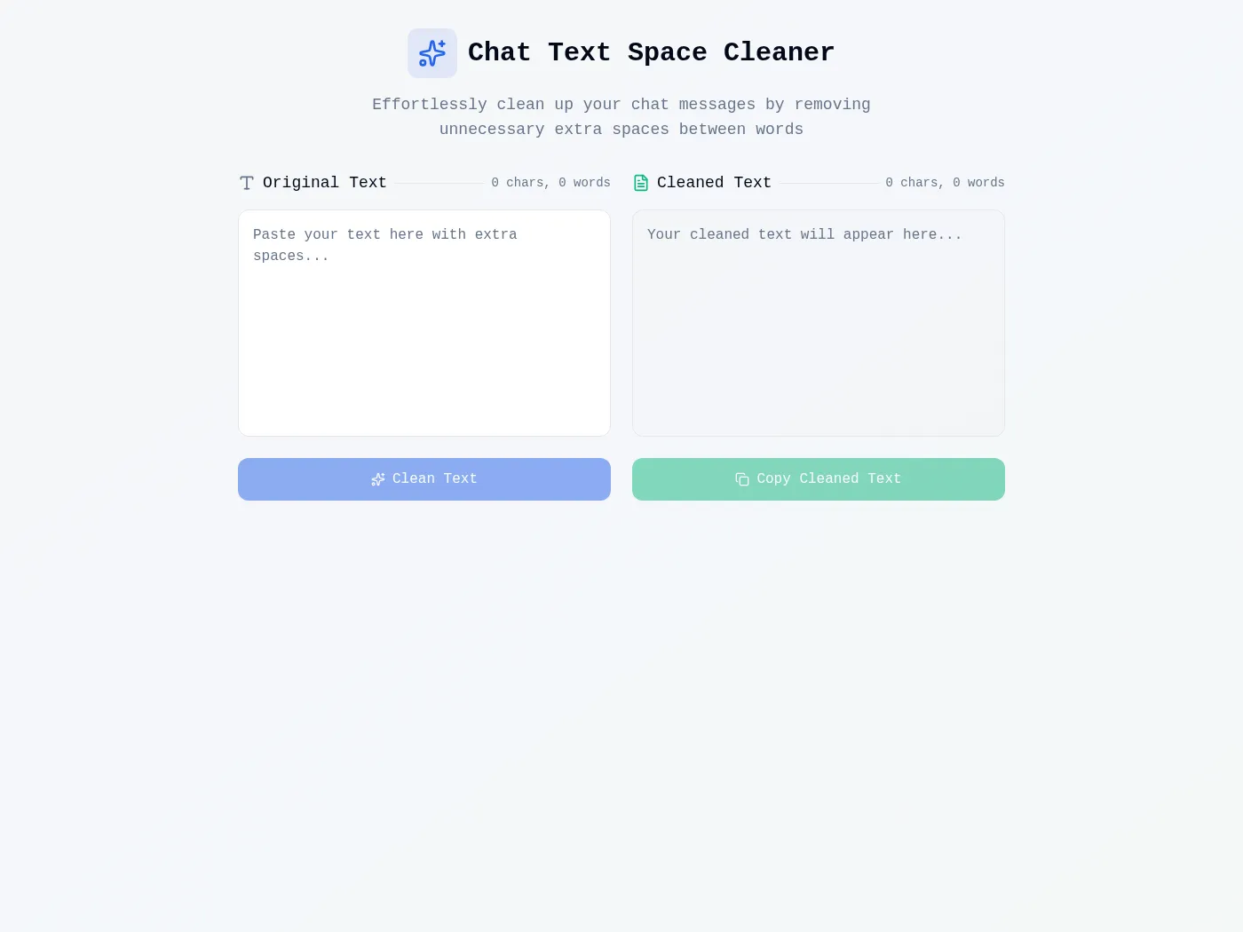 Chat Text Space Cleaner