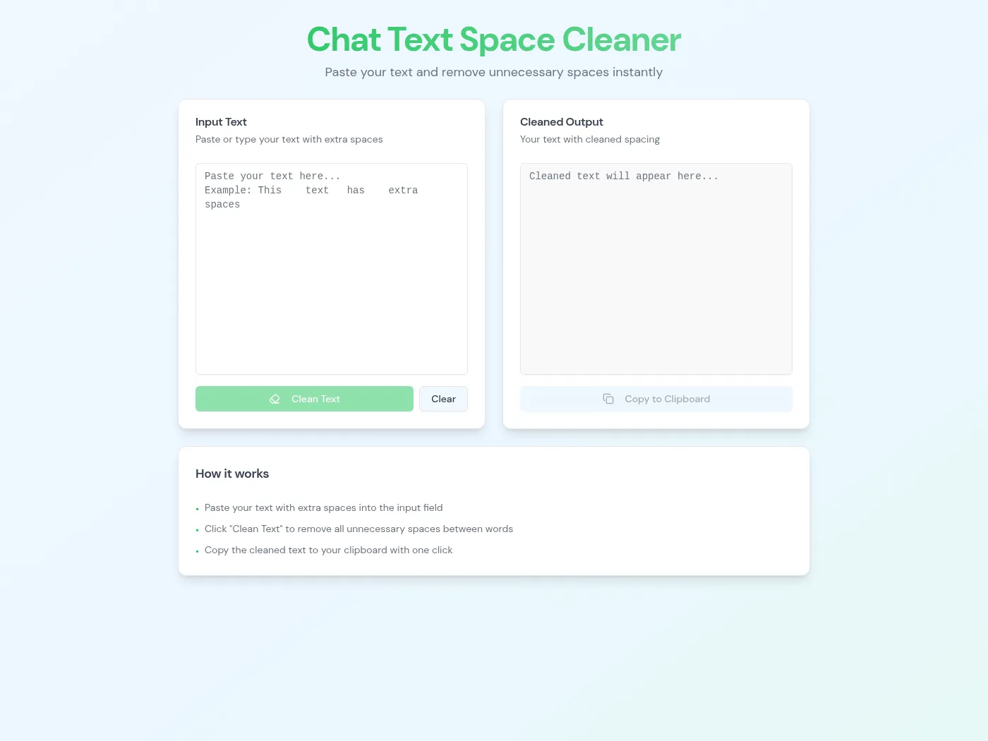Chat Text Space Cleaner