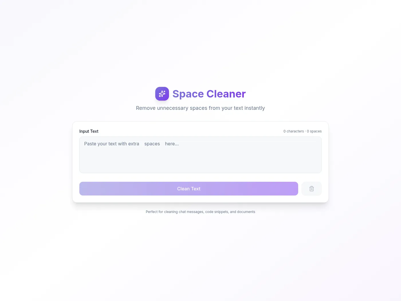 Chat Text Space Cleaner