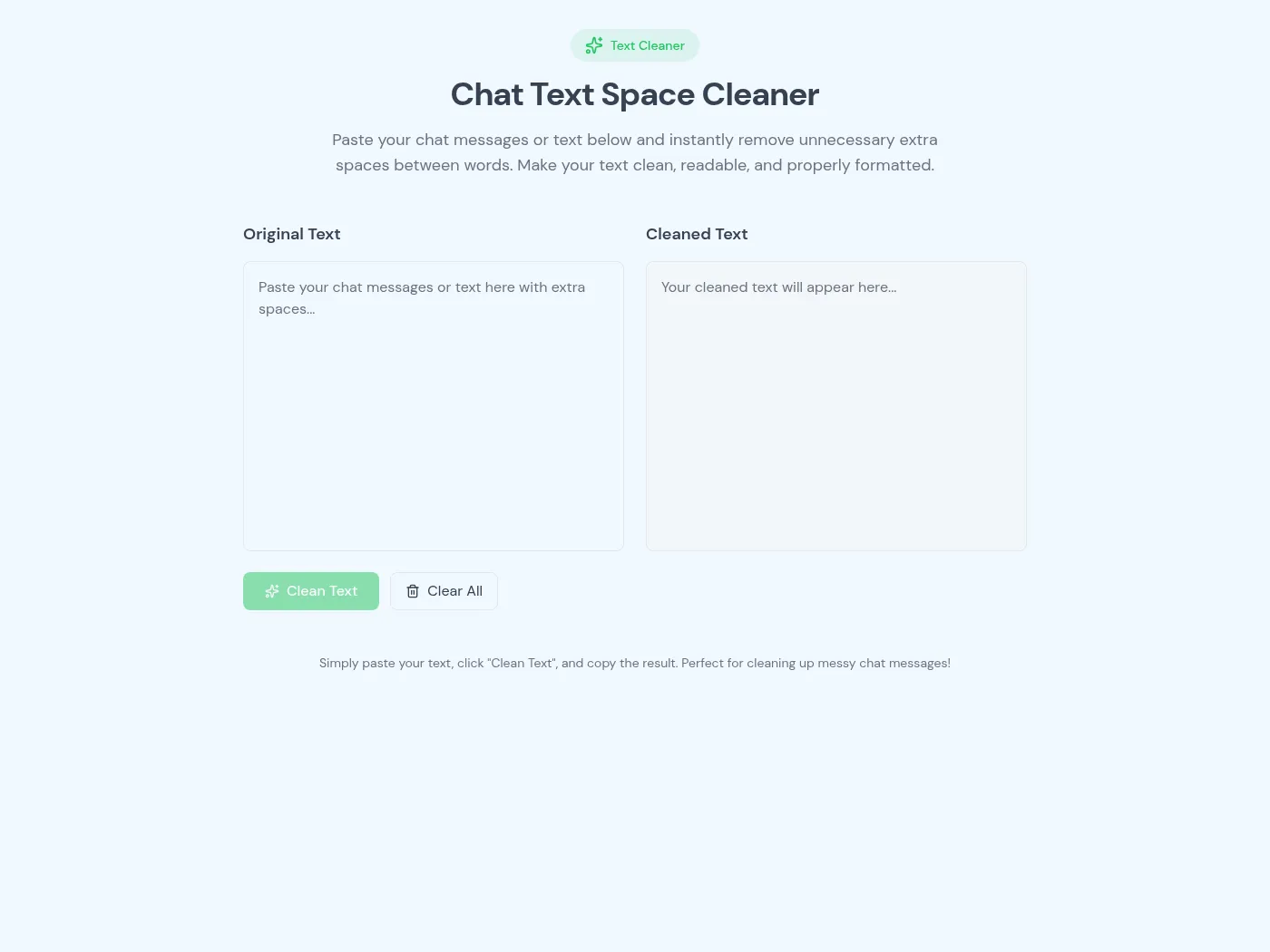 Chat Text Space Cleaner