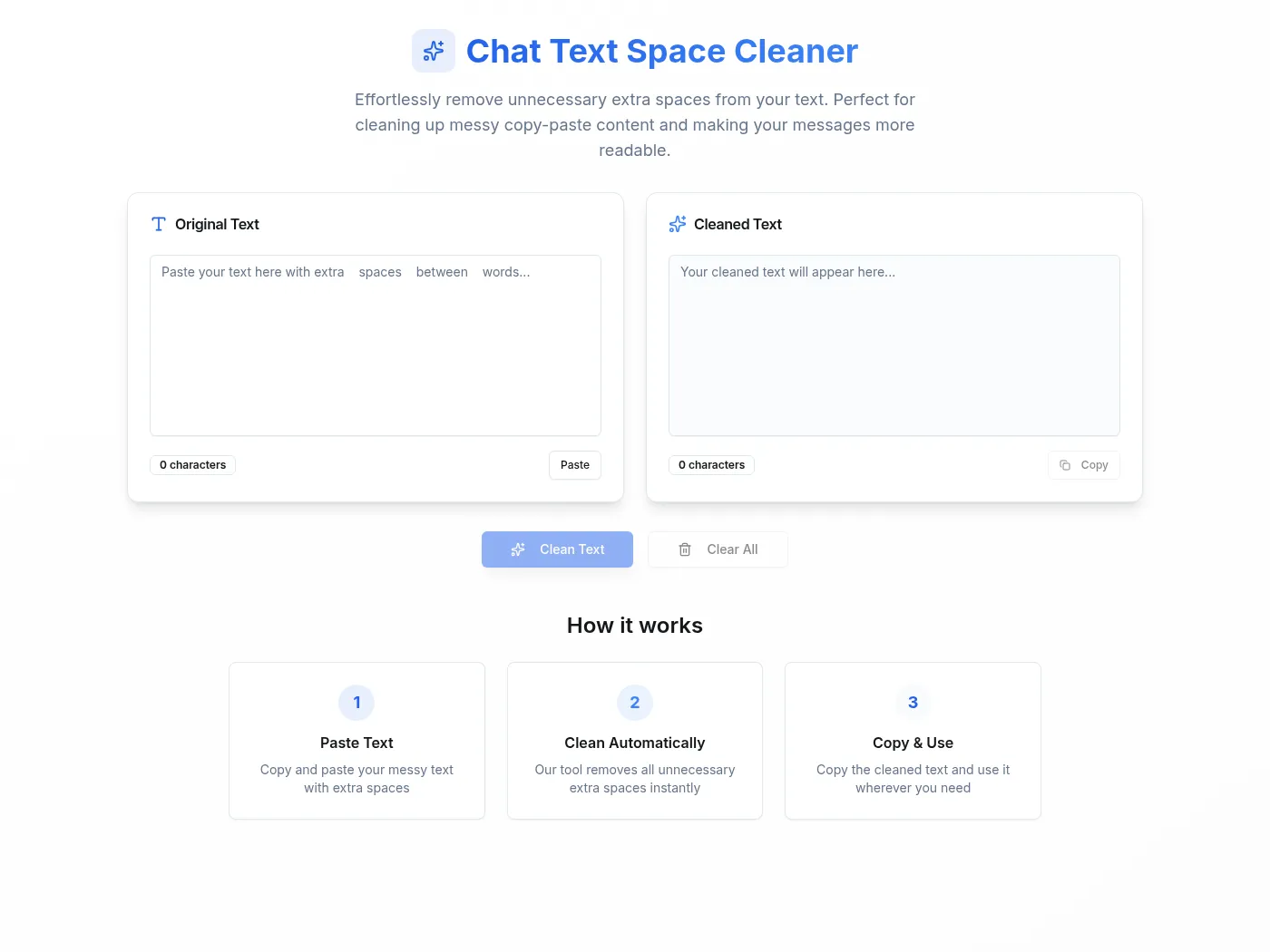 Chat Text Space Cleaner