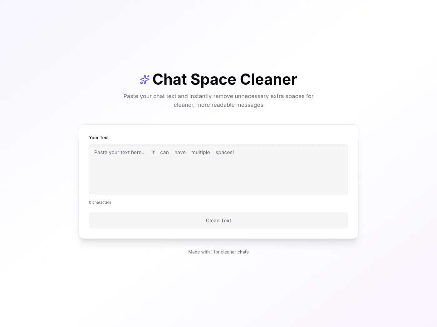 Chat Text Space Cleaner