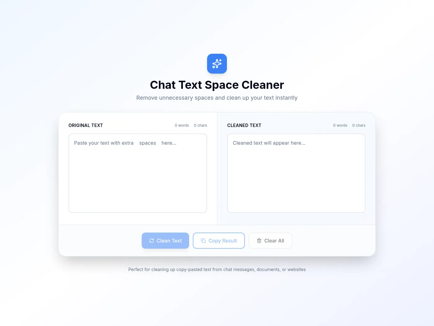 Chat Text Space Cleaner
