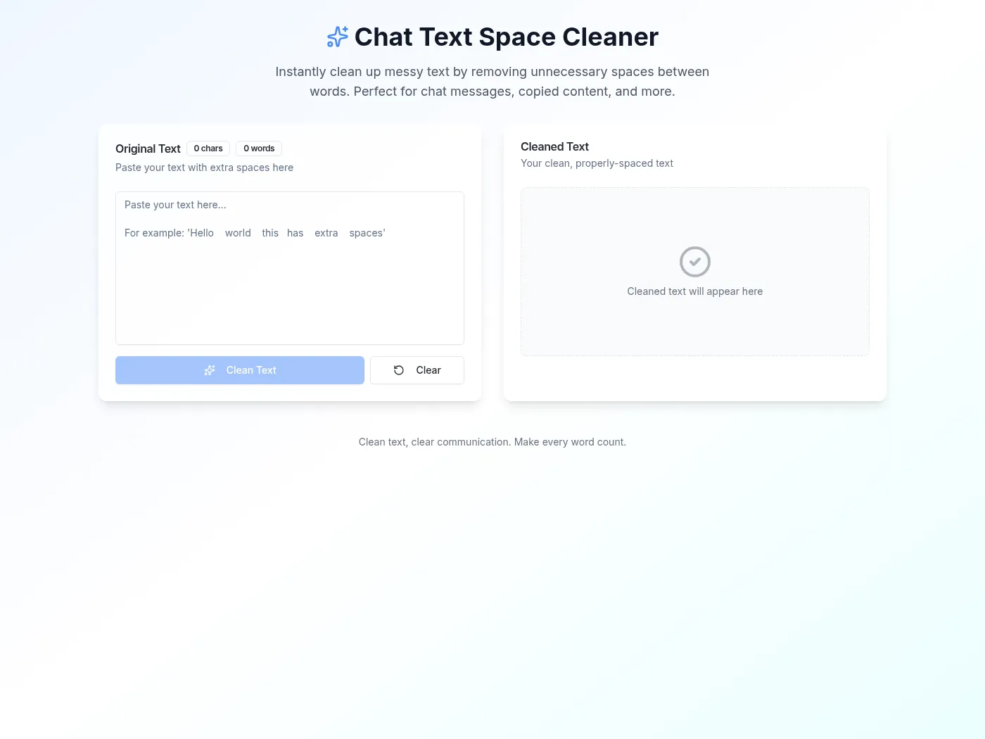 Chat Text Space Cleaner