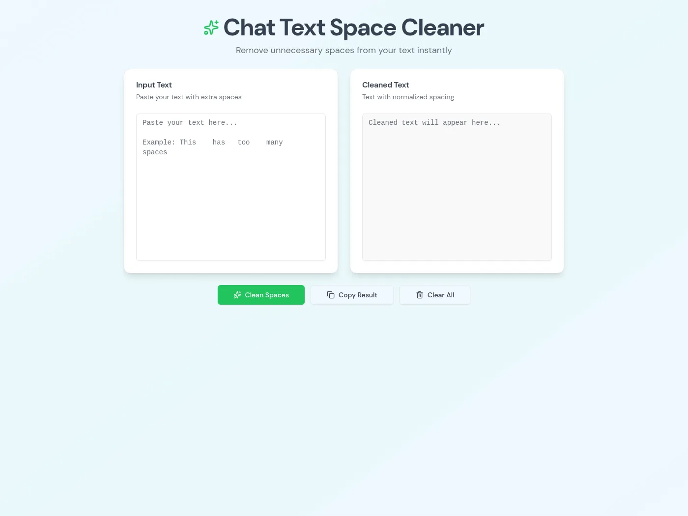 Chat Text Space Cleaner