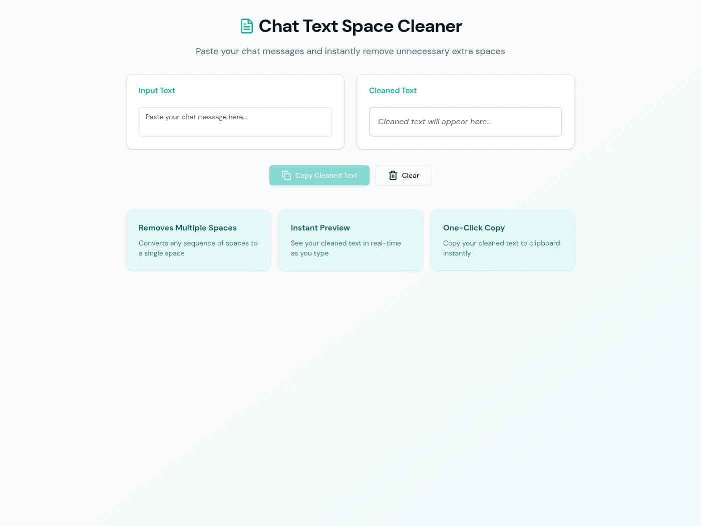 Chat Text Space Cleaner