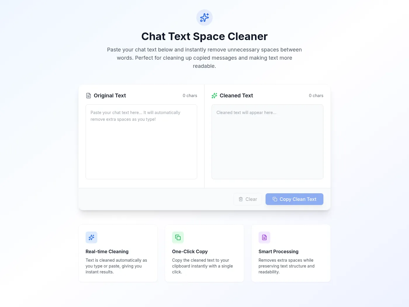 Chat Text Space Cleaner