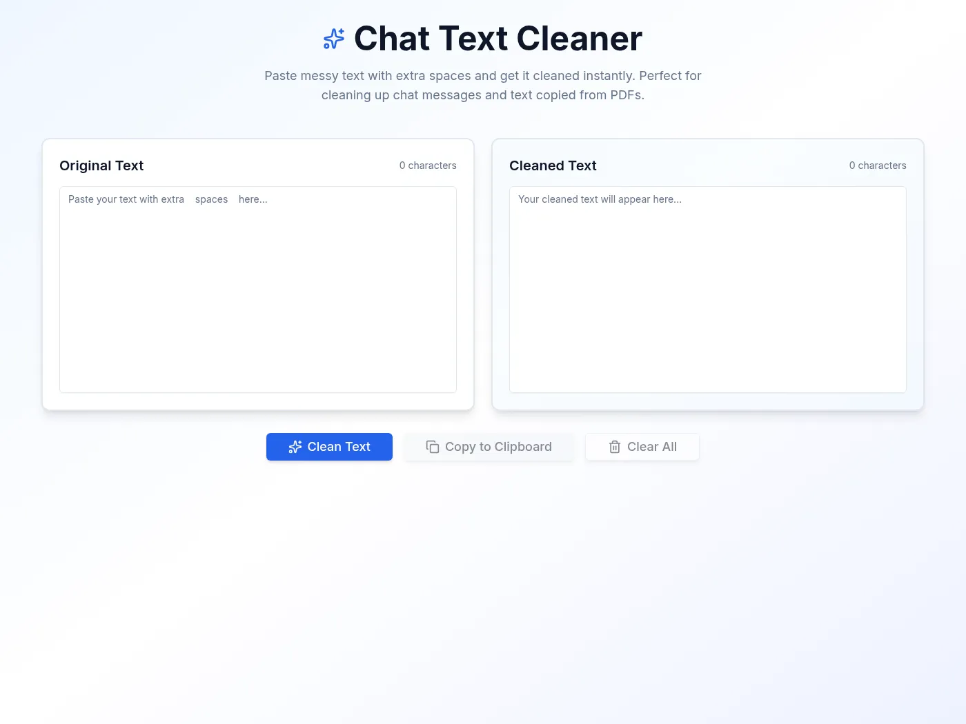 Chat Text Space Cleaner