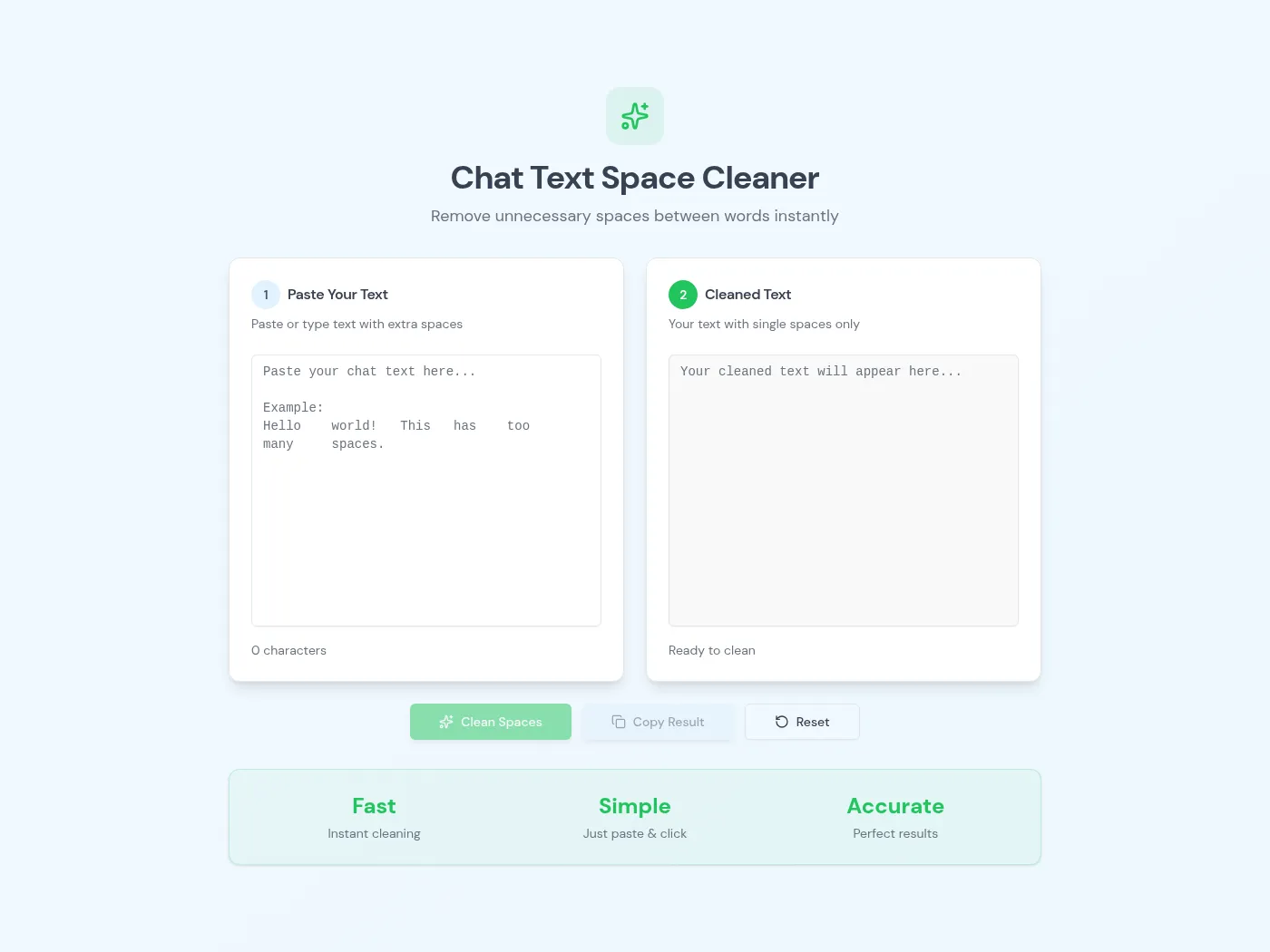 Chat Text Space Cleaner