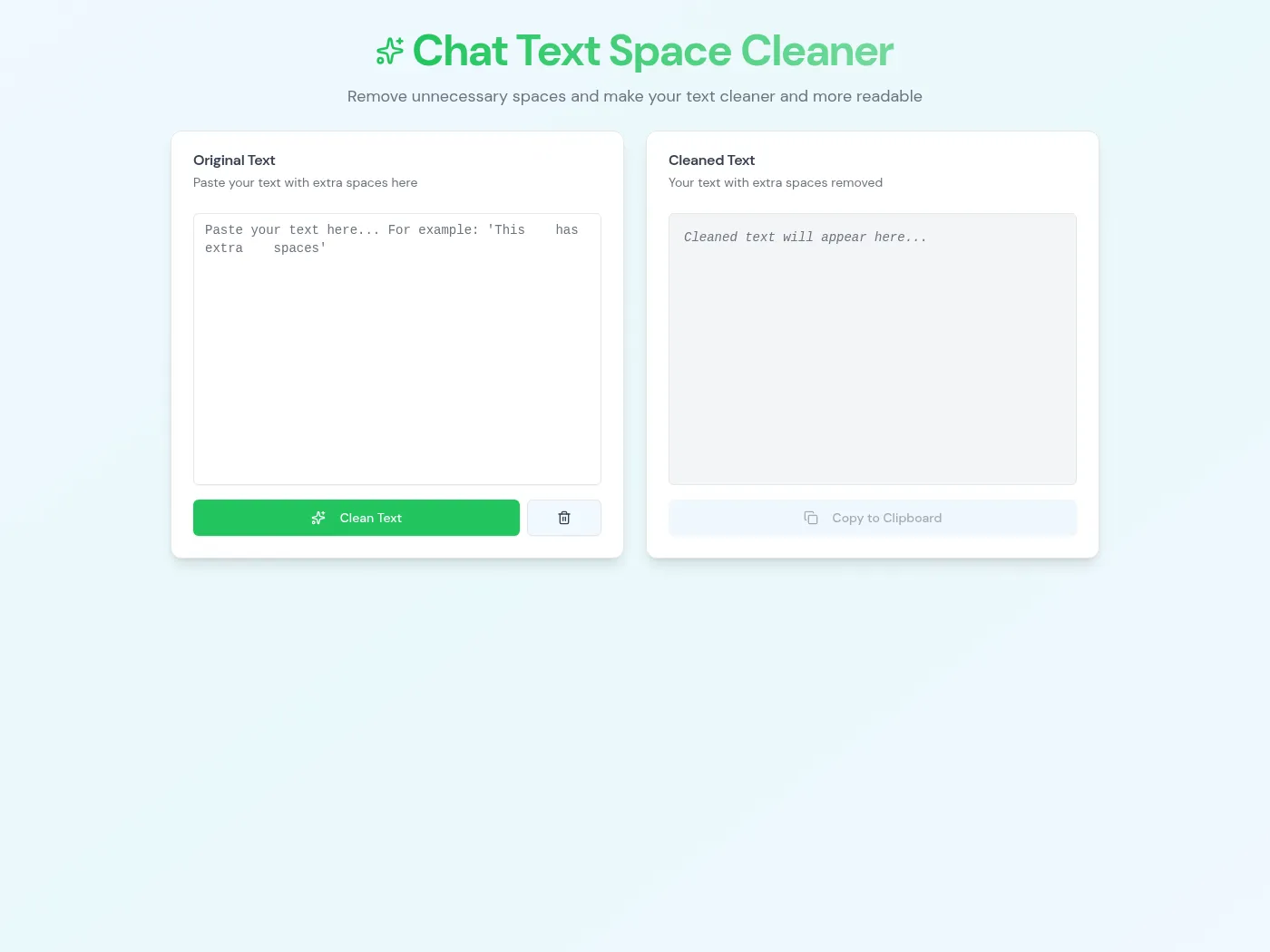 Chat Text Space Cleaner