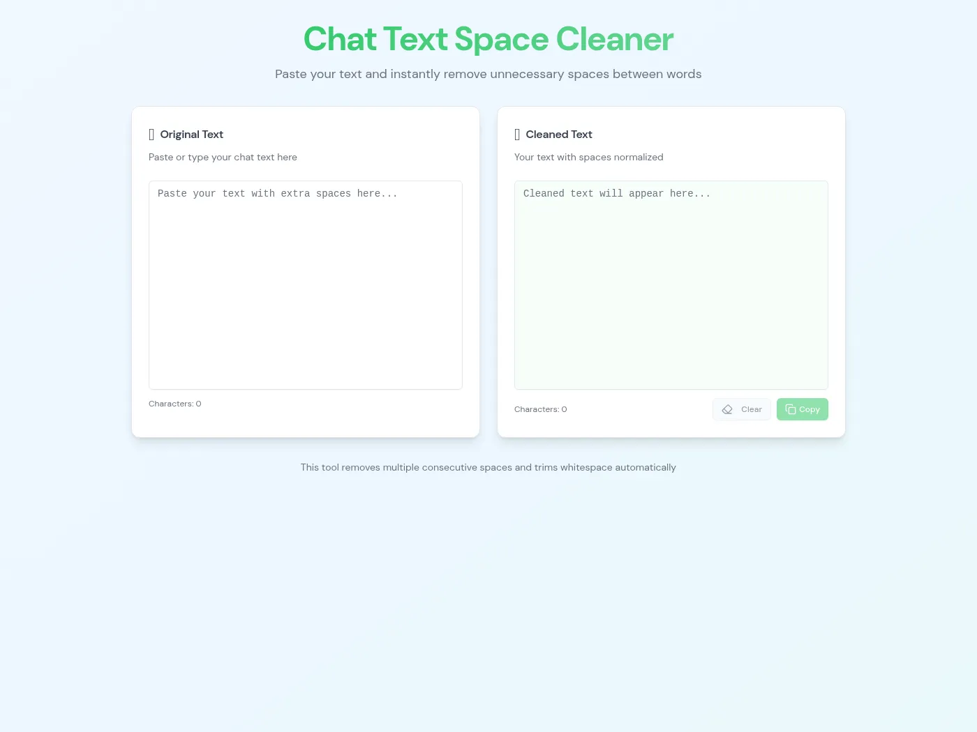 Chat Text Space Cleaner