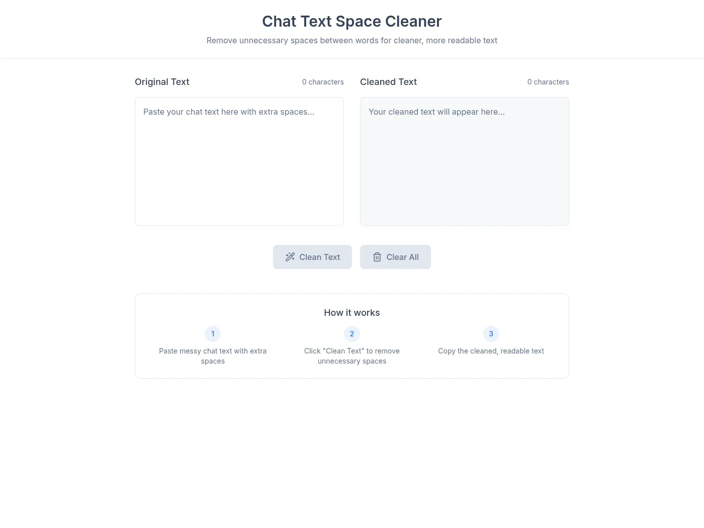 Chat Text Space Cleaner