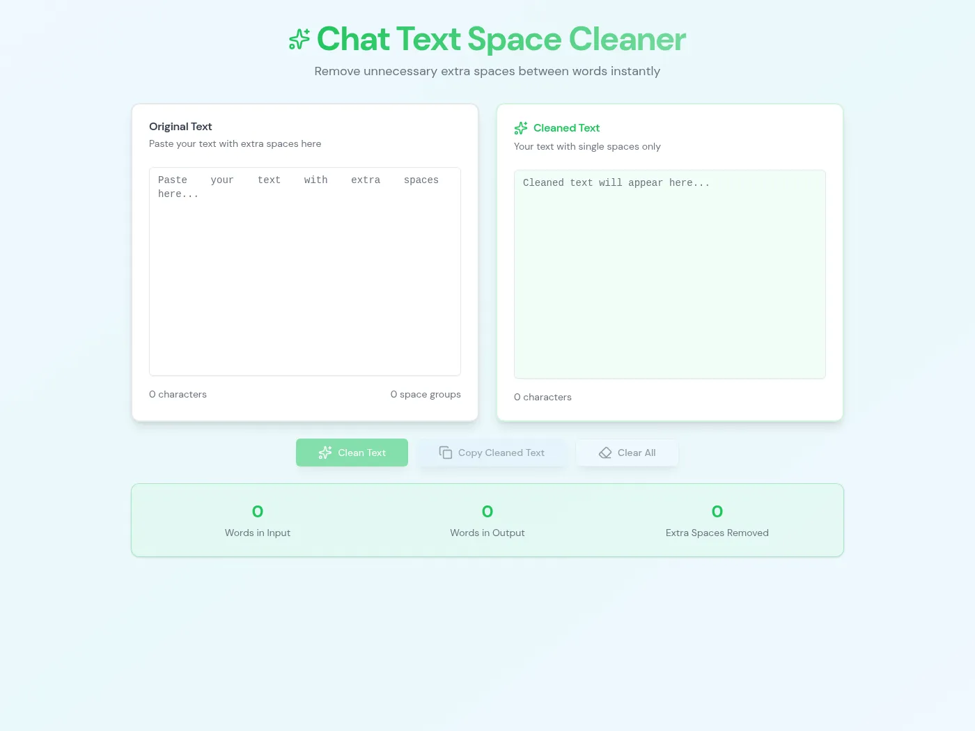 Chat Text Space Cleaner