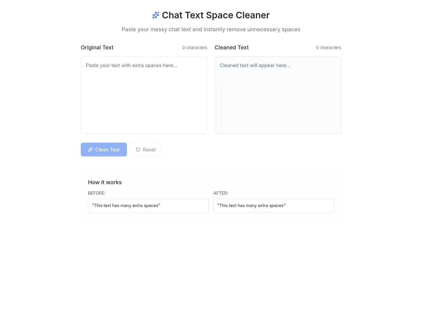 Chat Text Space Cleaner