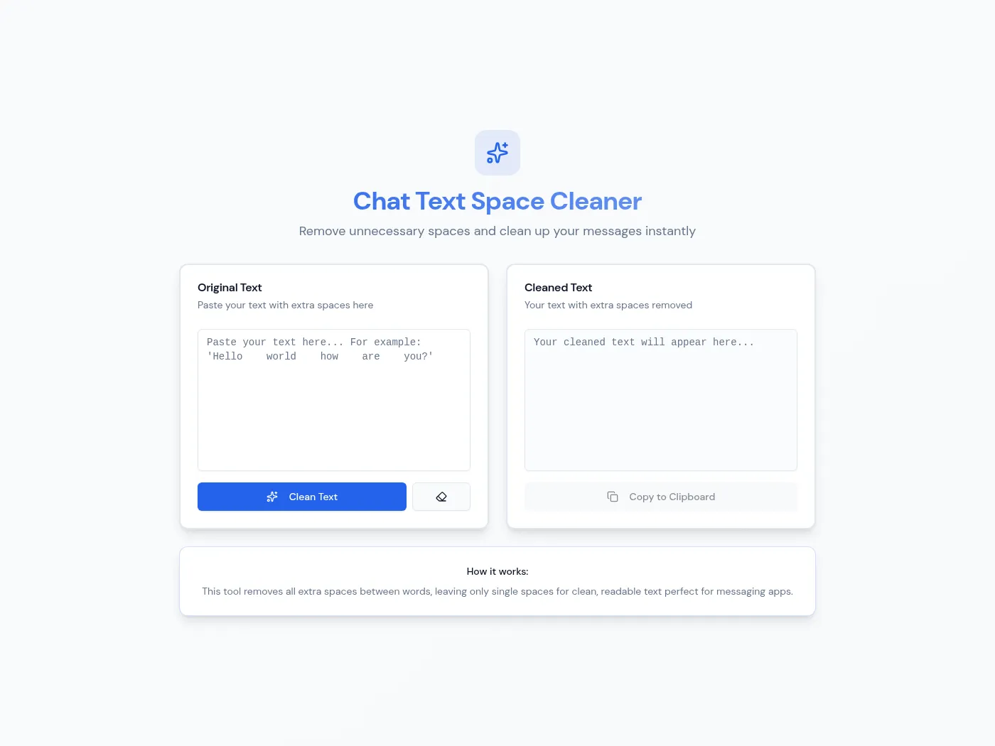 Chat Text Space Cleaner