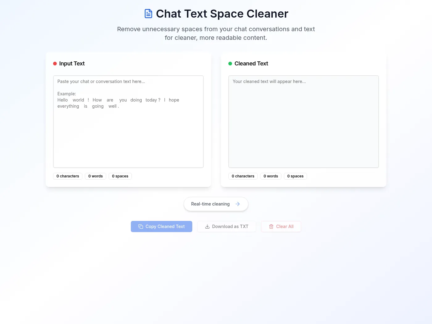 Chat Text Space Cleaner