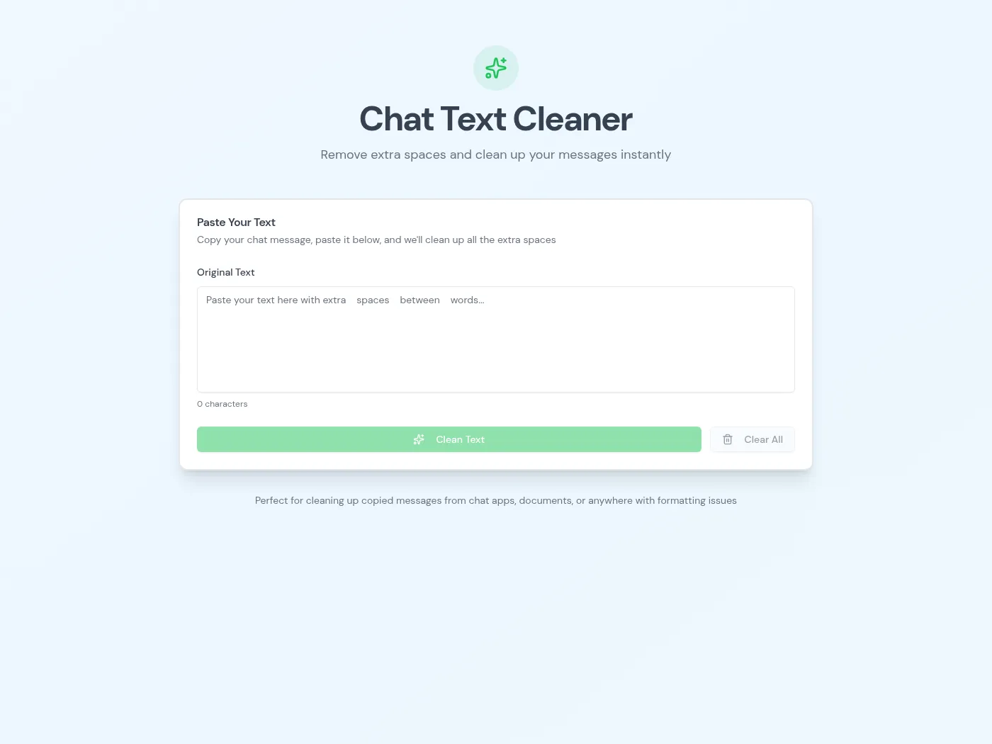 Chat Text Space Cleaner Tool