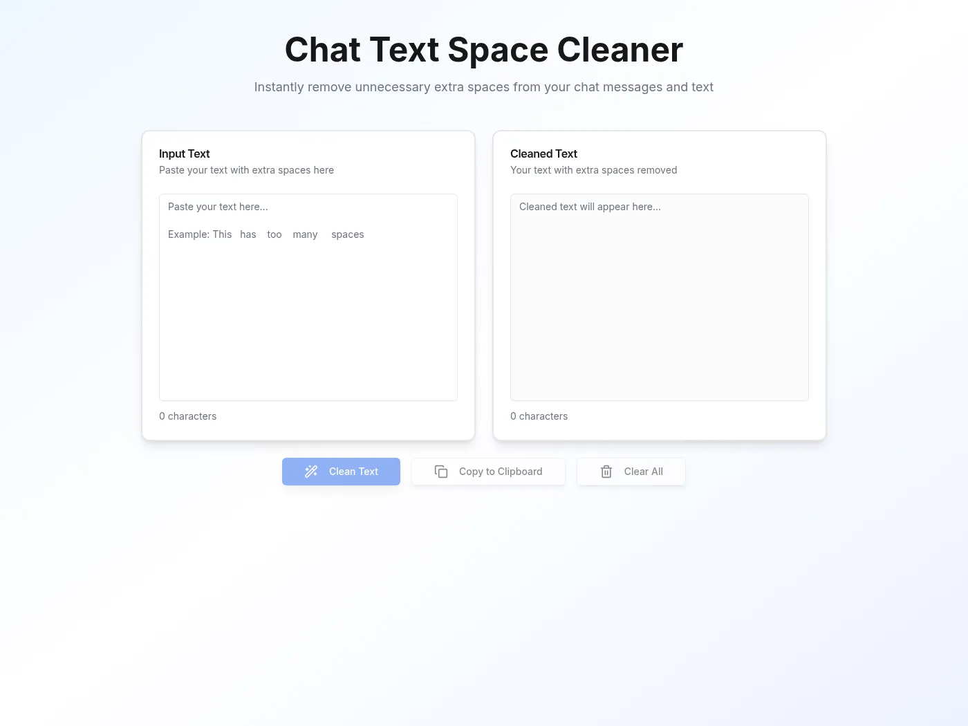 Chat Text Space Cleaner Tool