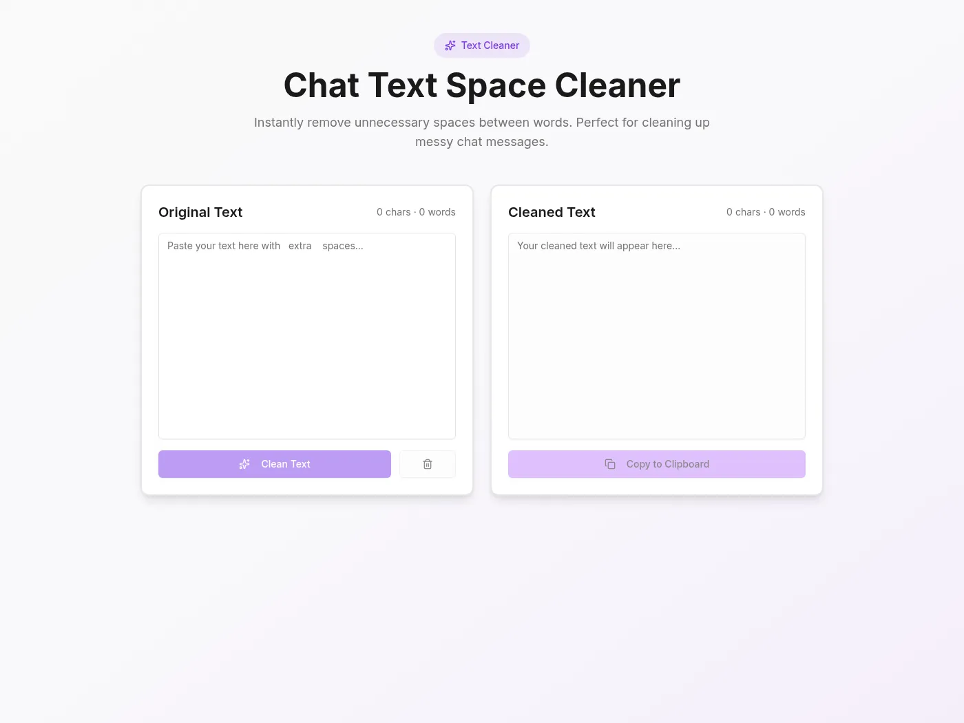 Chat Text Space Cleaner Tool