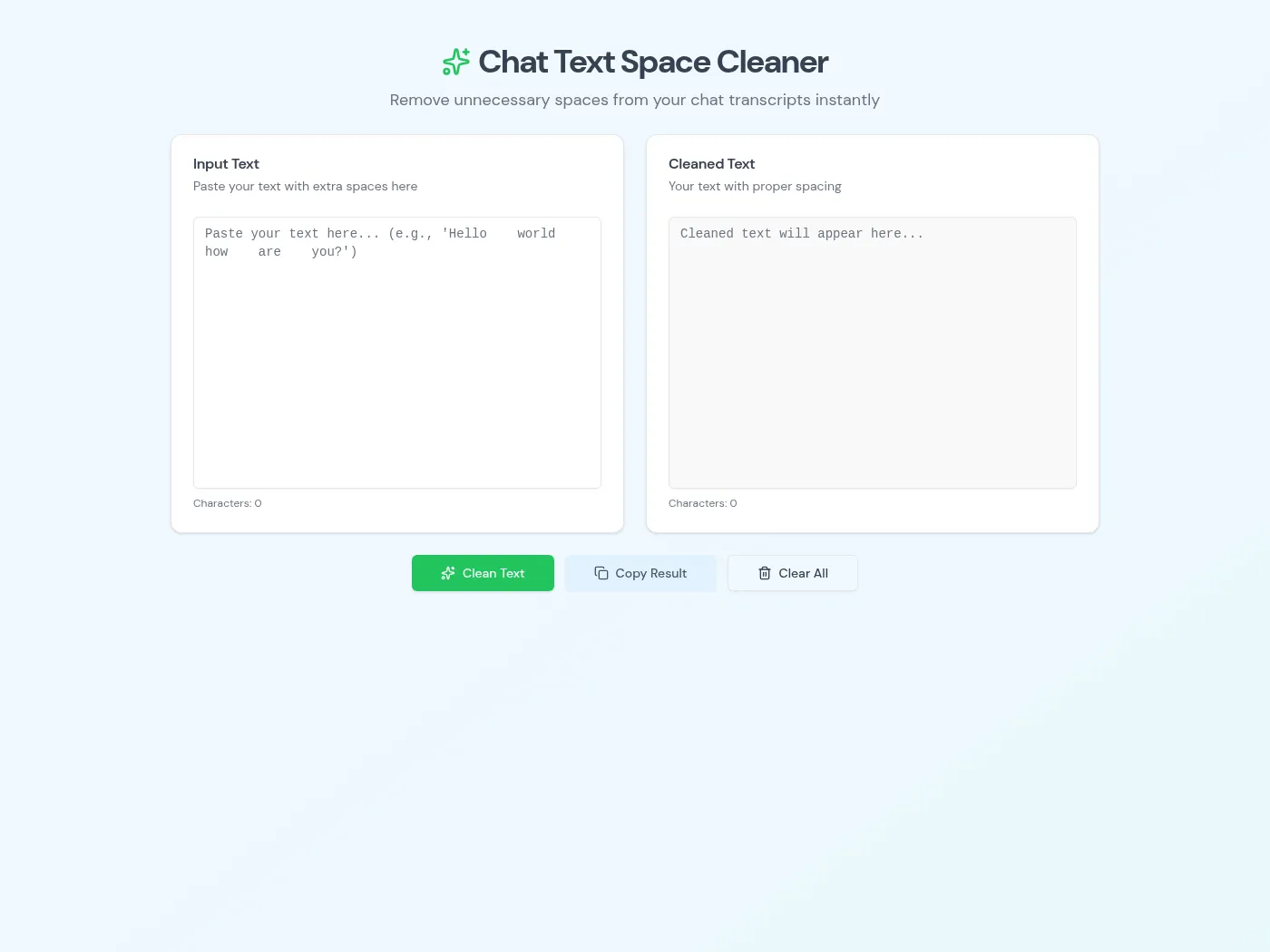 Chat Text Space Cleaner