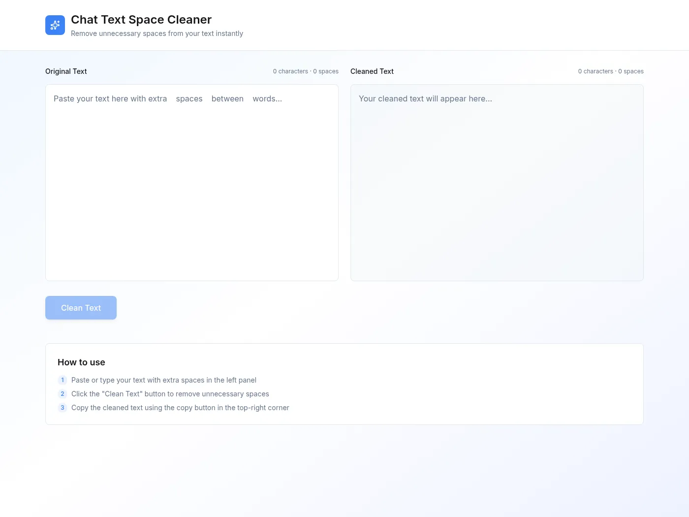 Chat Text Space Cleaner