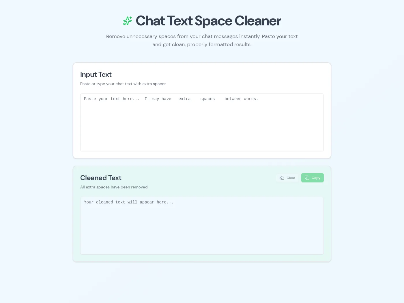 Chat Text Space Cleaner