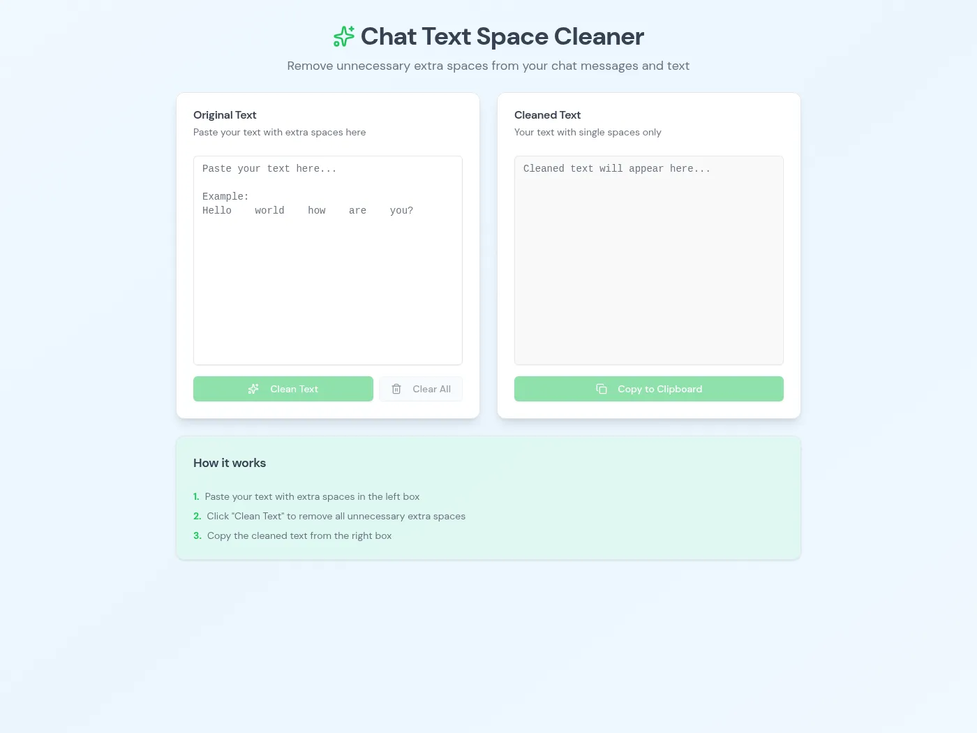 Chat Text Space Cleaner