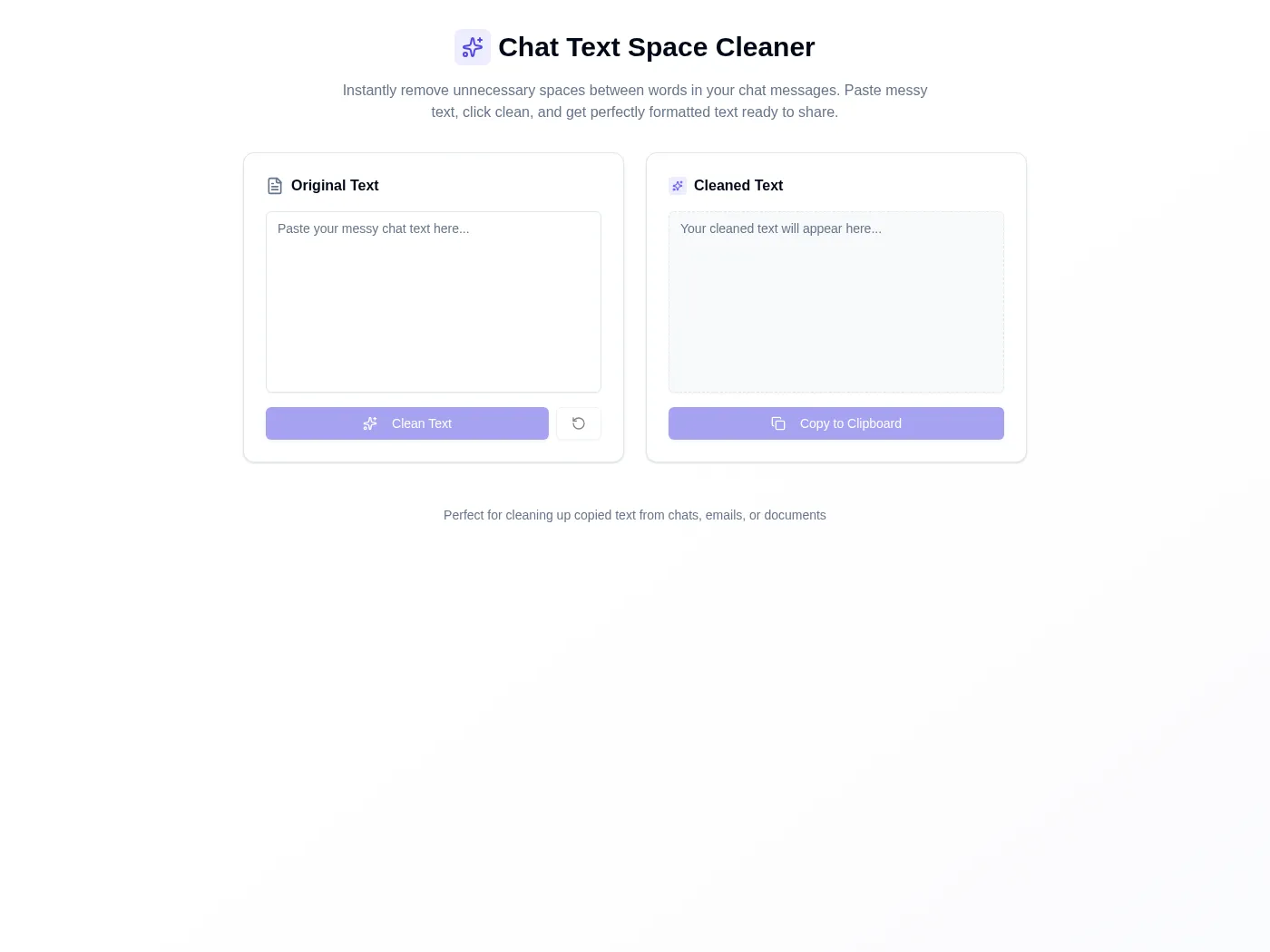 Chat Text Space Cleaner
