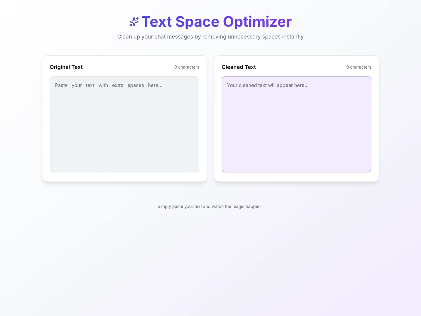 Chat Text Space Optimizer
