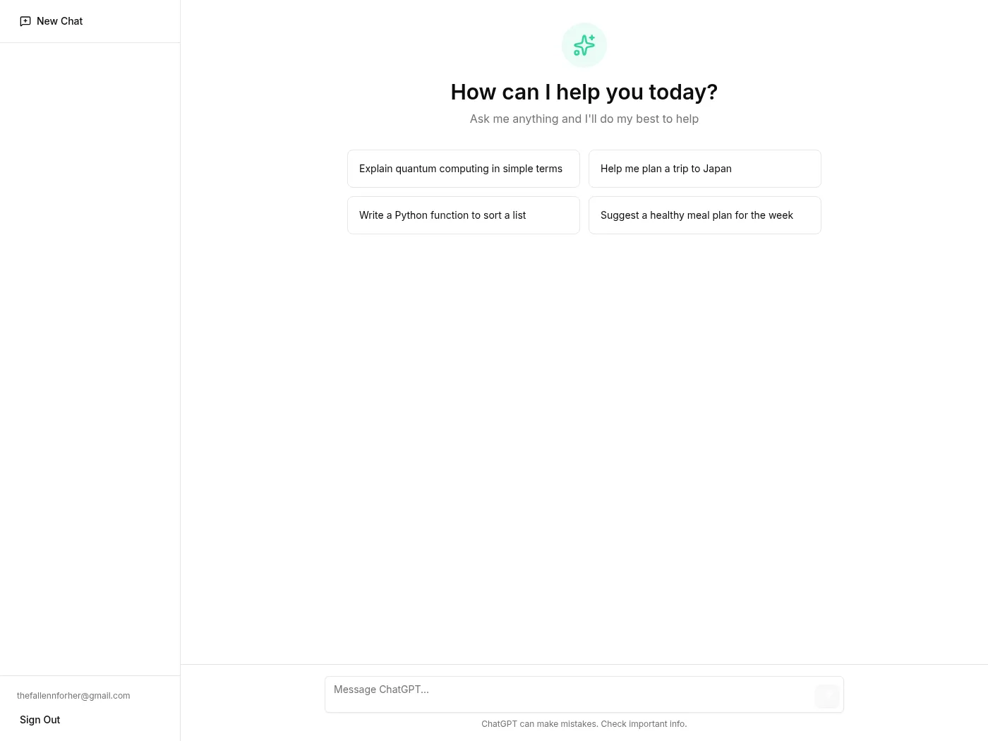 ChatGPT Clone with Python and SQL Backend