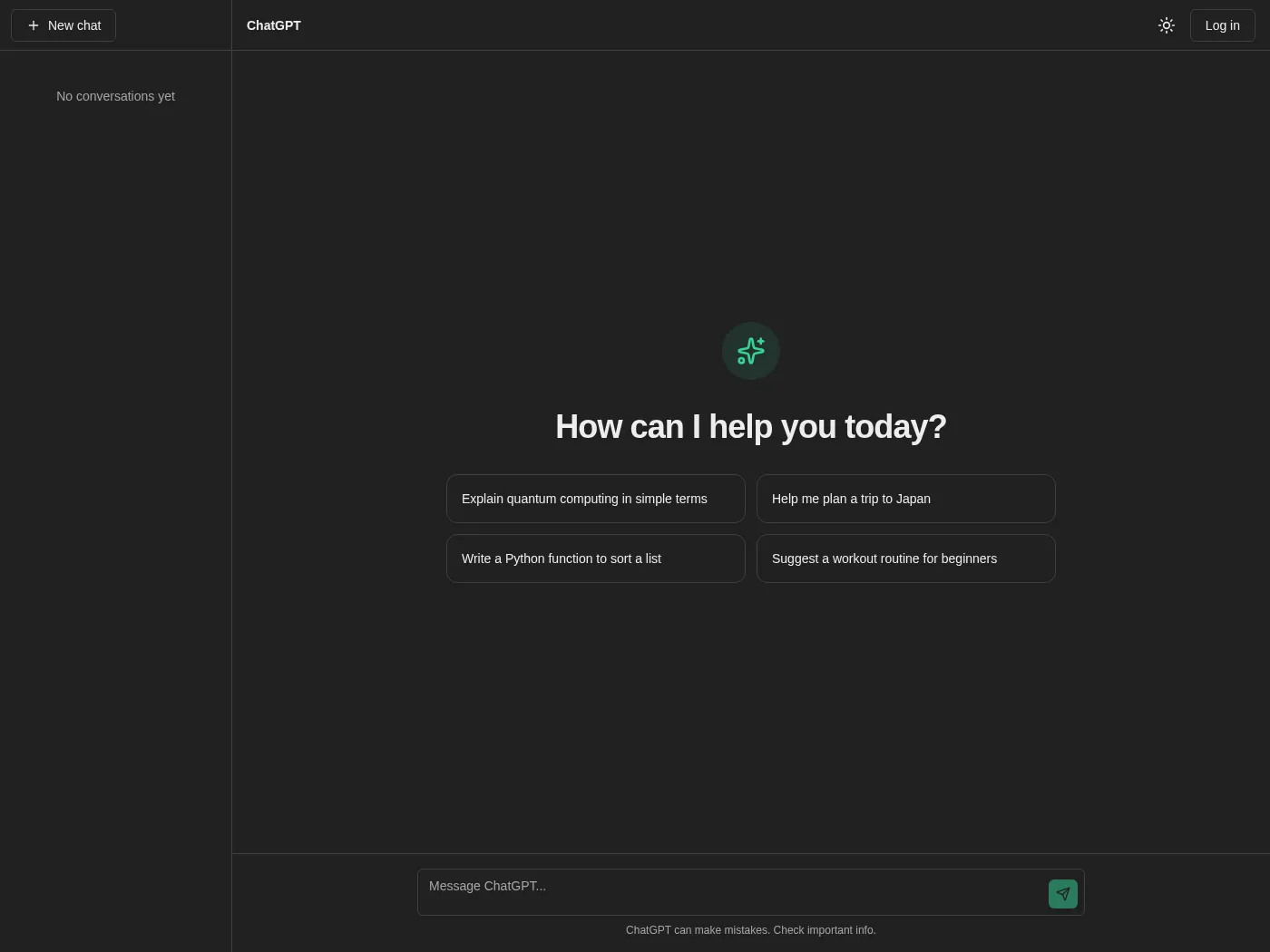 ChatGPT.com Clone - Conversational AI Web App