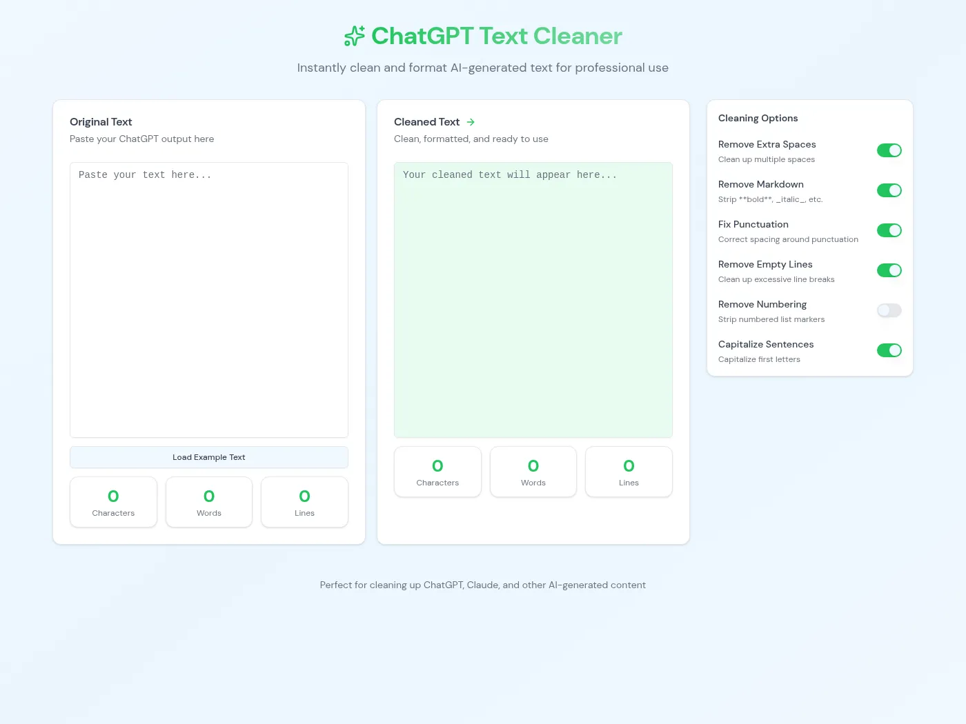 ChatGPT Text Cleaner