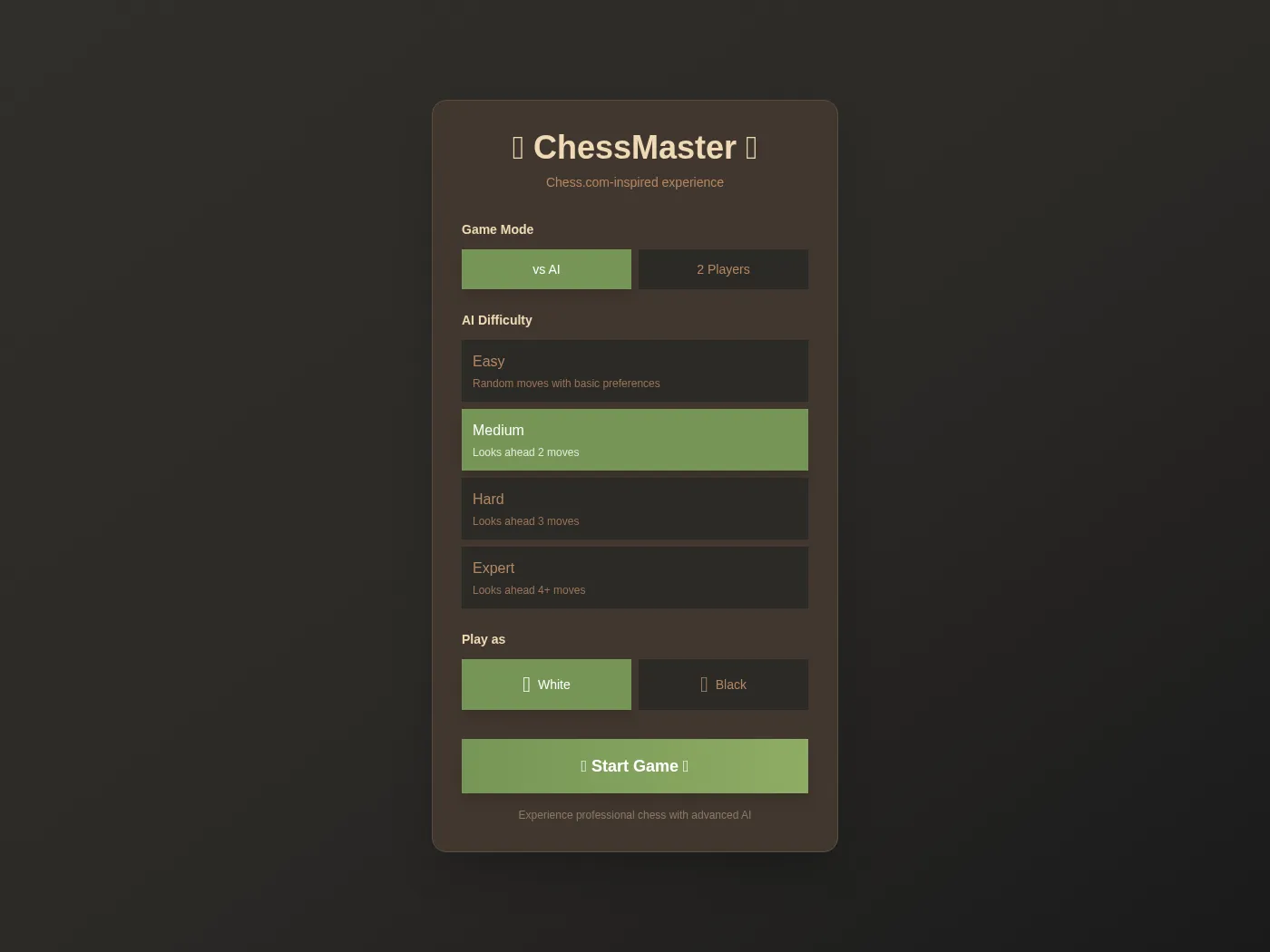 ChessMaster Web: Advanced Python Chess AI Experience