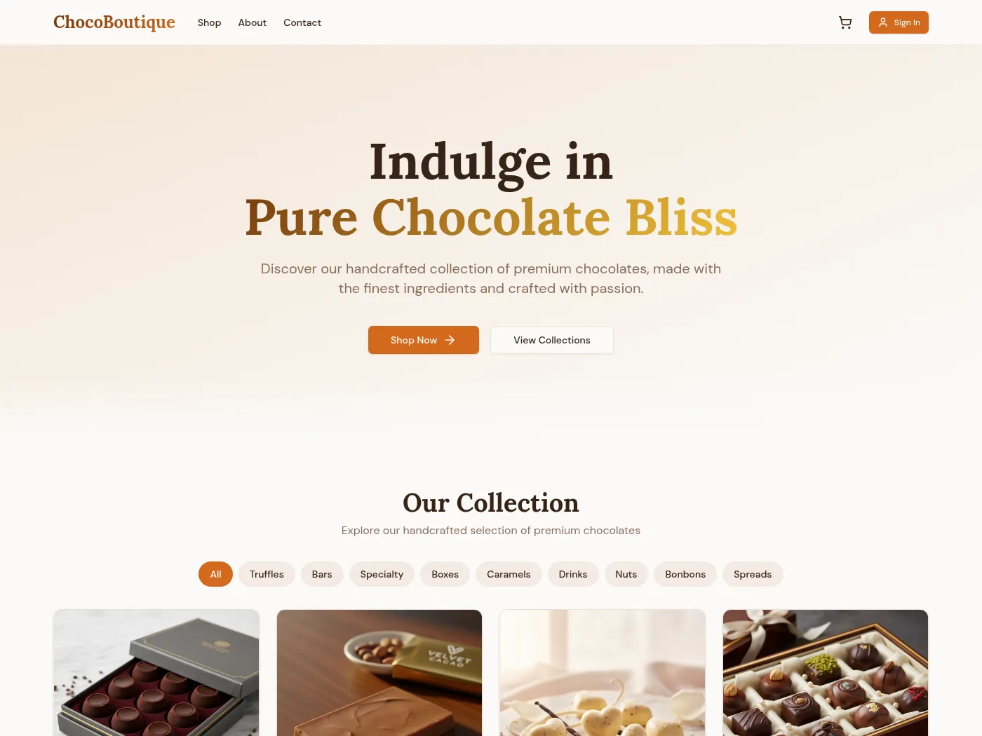 Chocolate E-Commerce Website