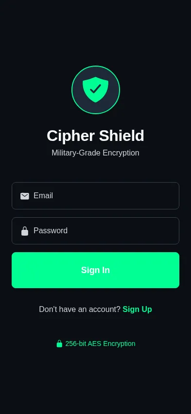 Cipher Shield: Military-Grade Cloud Storage Mobile App