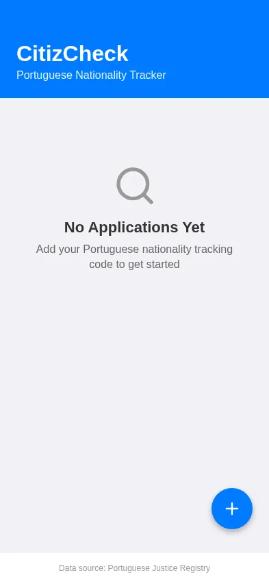 CitizCheck iOS App Clone for Nationality Process Status