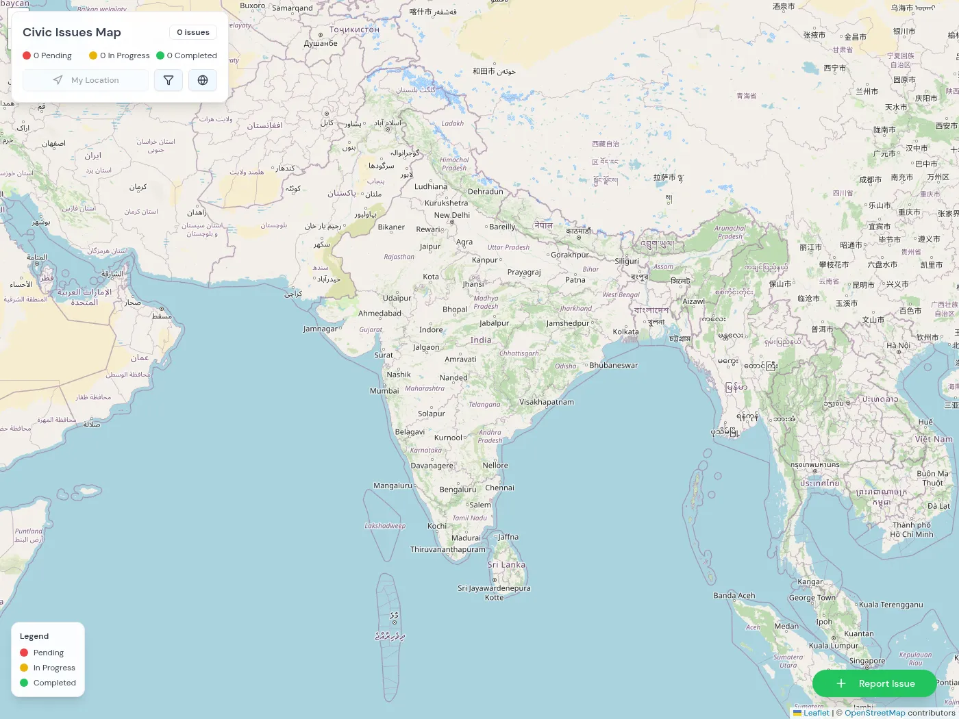 Civic Issues Real-Time Interactive Map Module