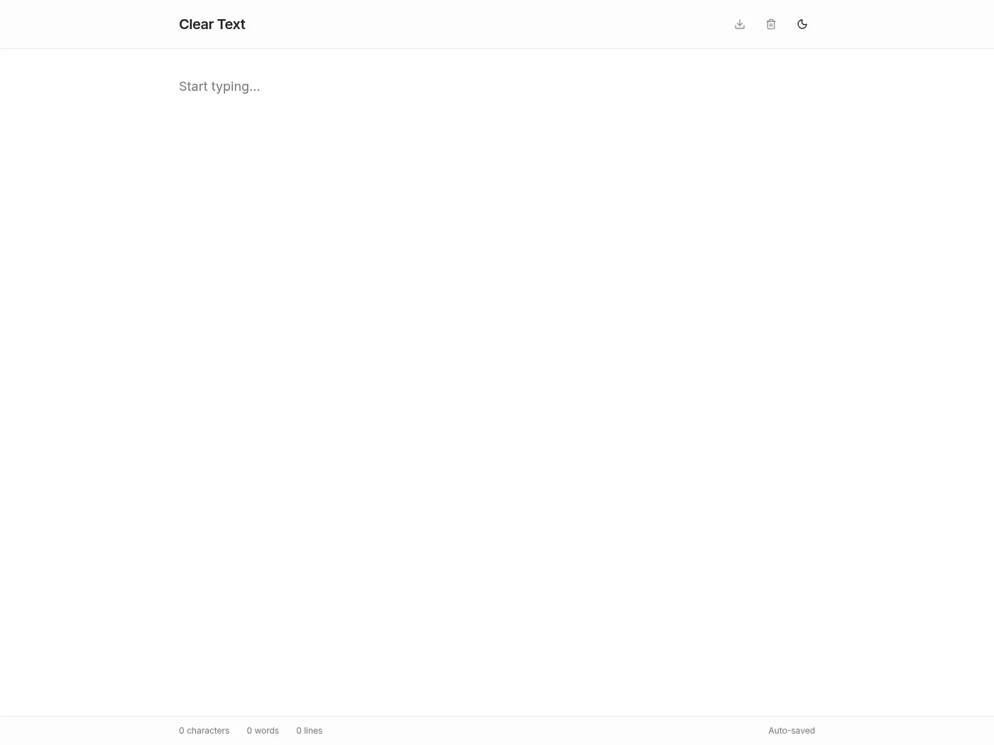 Clear Text – Minimalist Online Text Editor