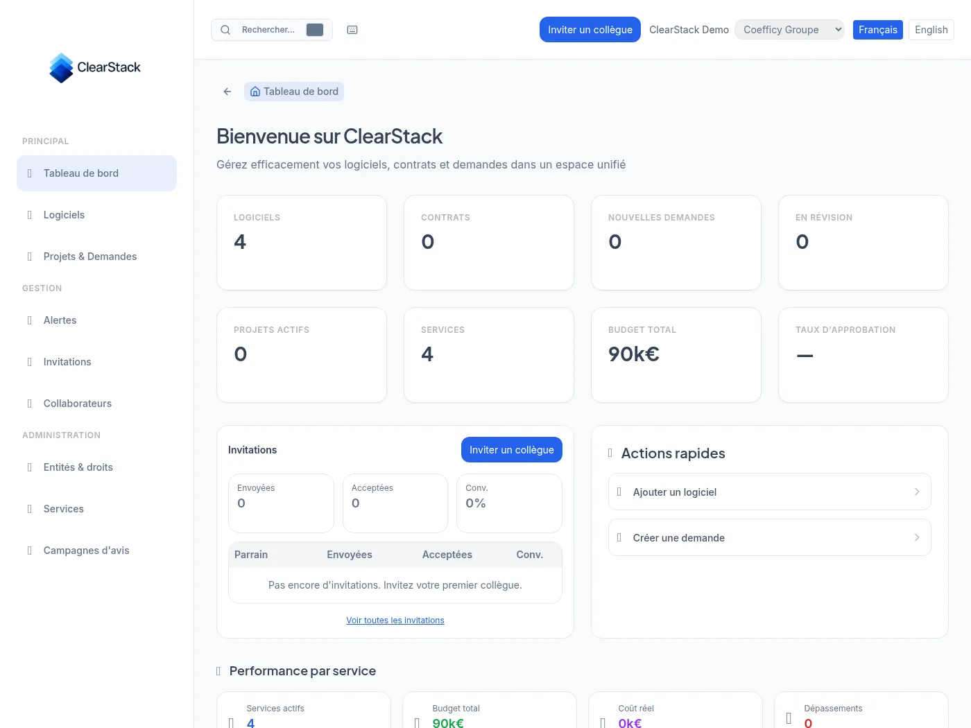ClearStack Monolithic API + Frontend with 1-Click Software Management