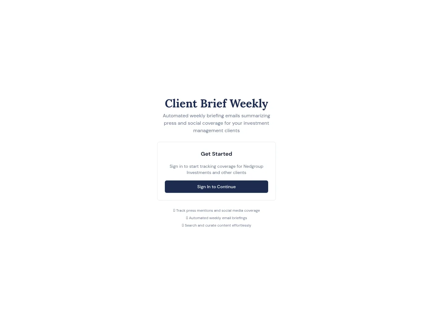 Client Brief Weekly