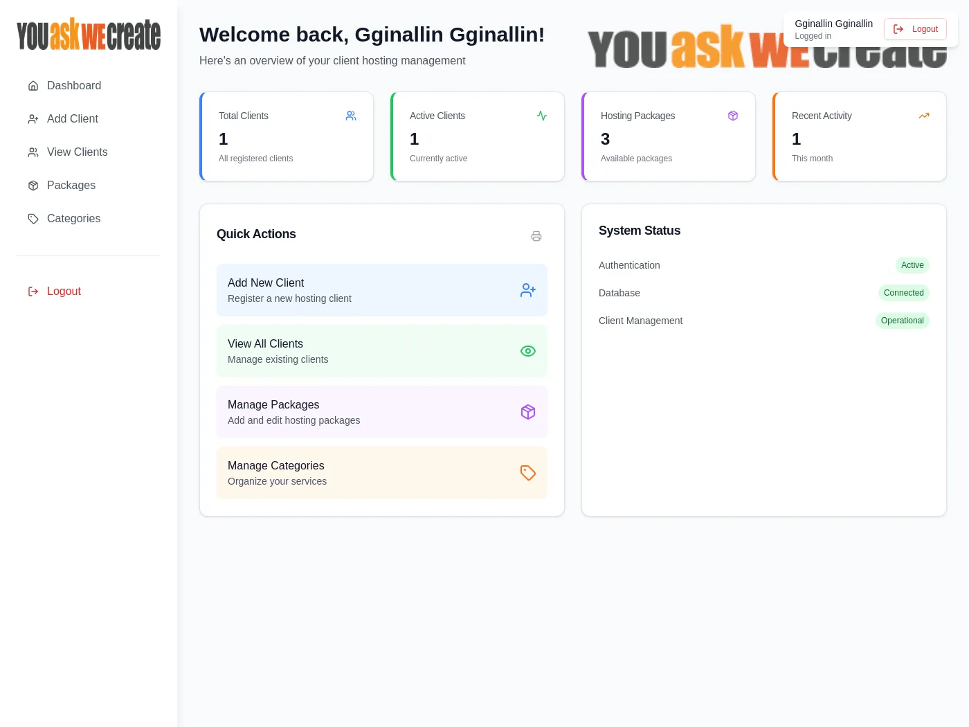 Client Hosting Manager - Secure Authentication Enhancement