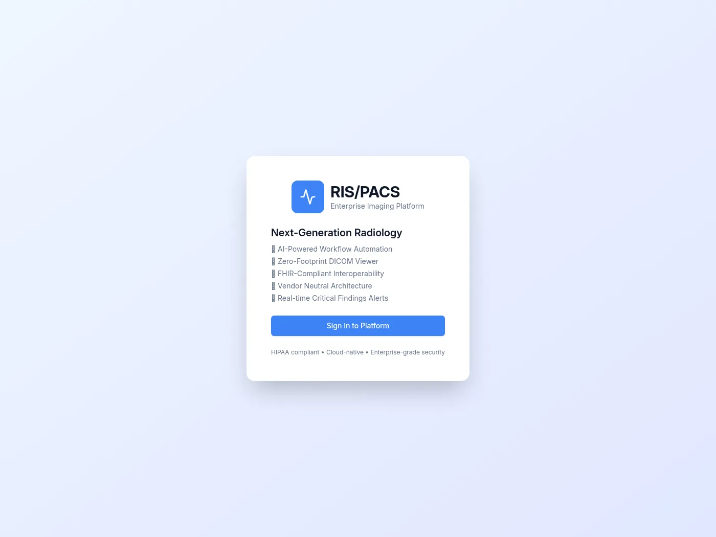 Next-Generation Cloud-Native RIS and PACS Platform with AI, FHIR, and Vendor Neutral Architecture