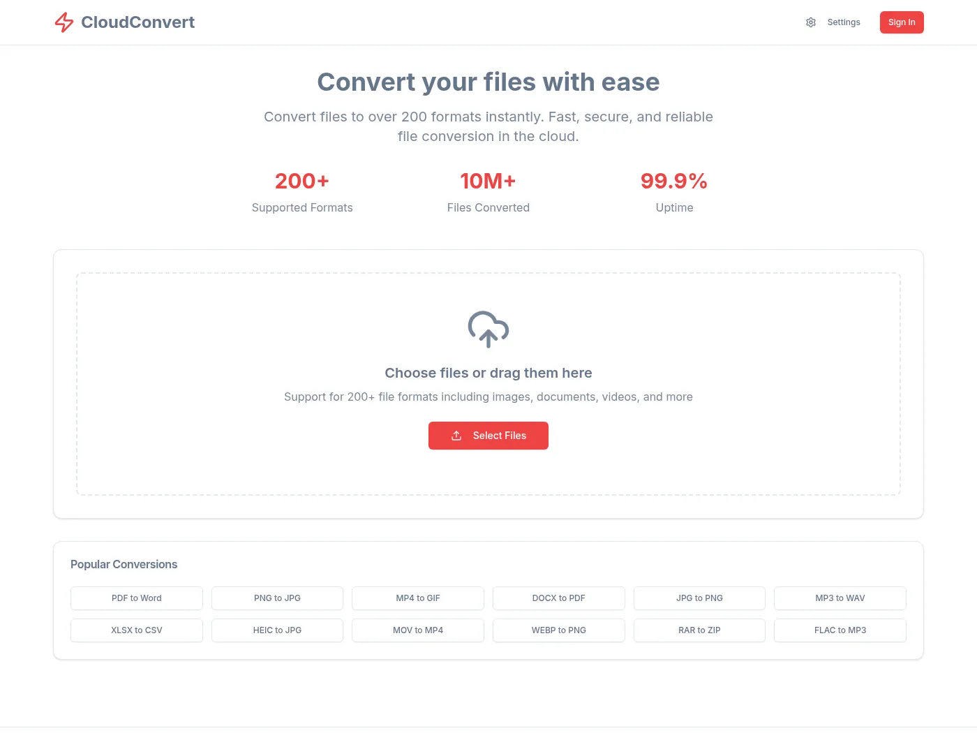 CloudConvert Web Clone