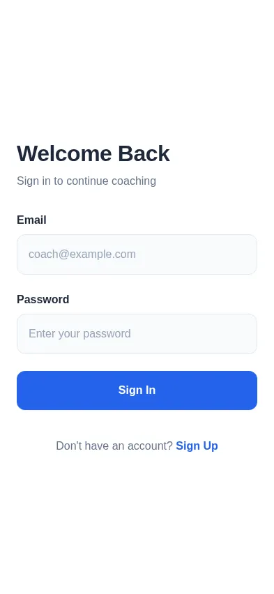 Coaching Dashboard Android App