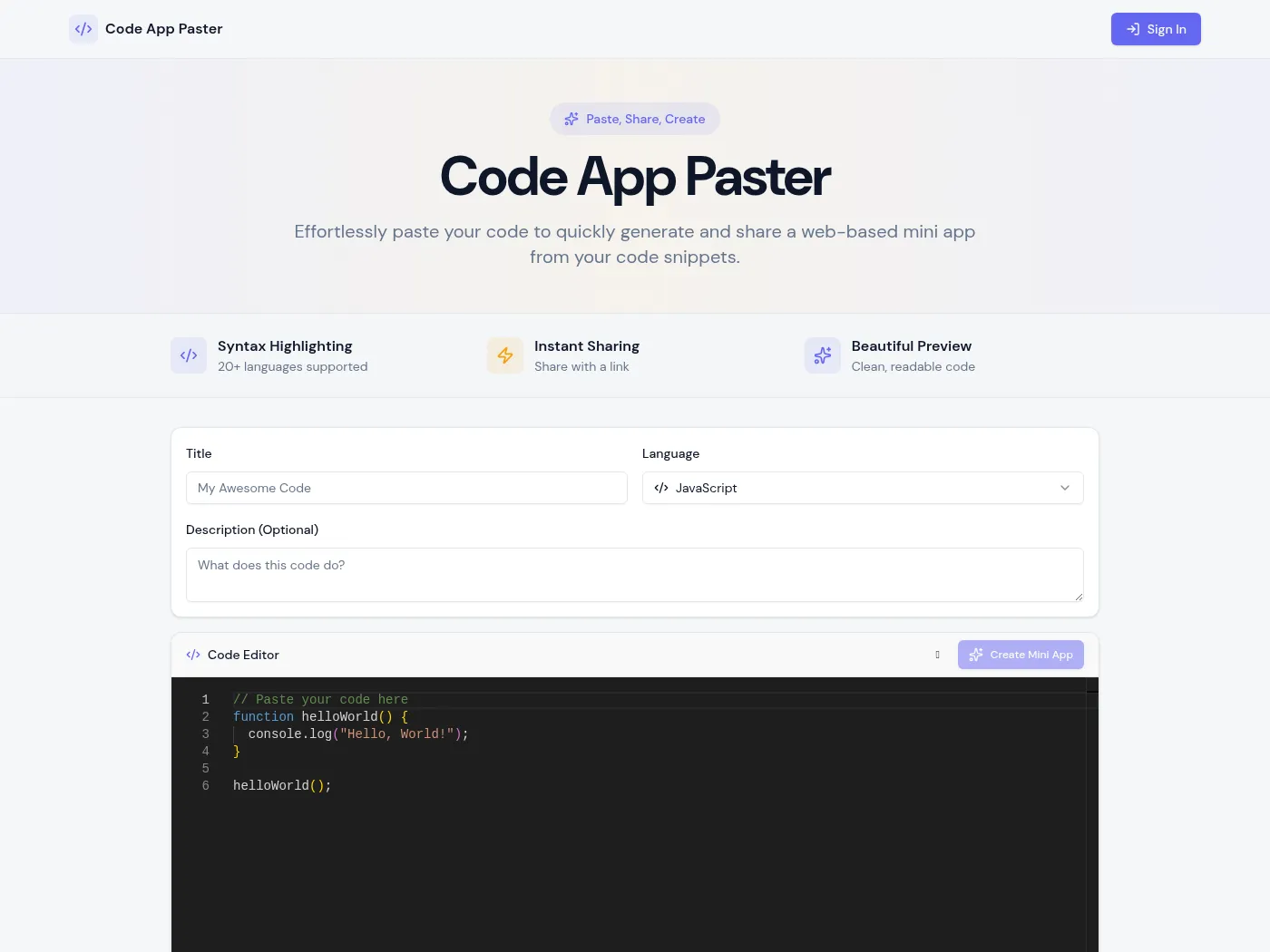 Code App Paster