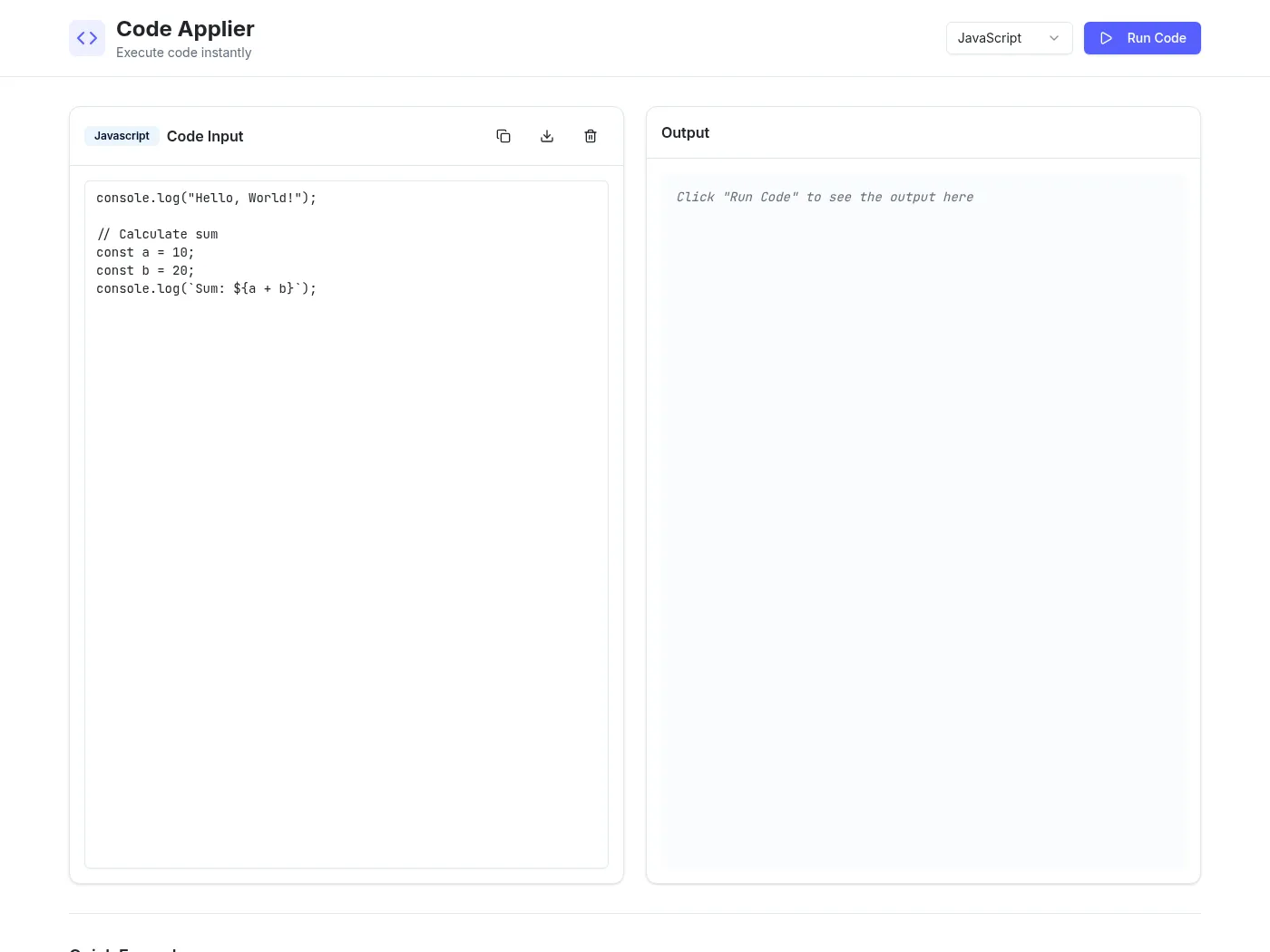 Code Applier Web Application